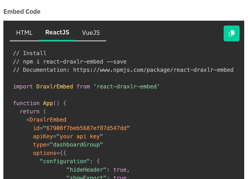 Embed real-time dashboards into any app with Draxlr.